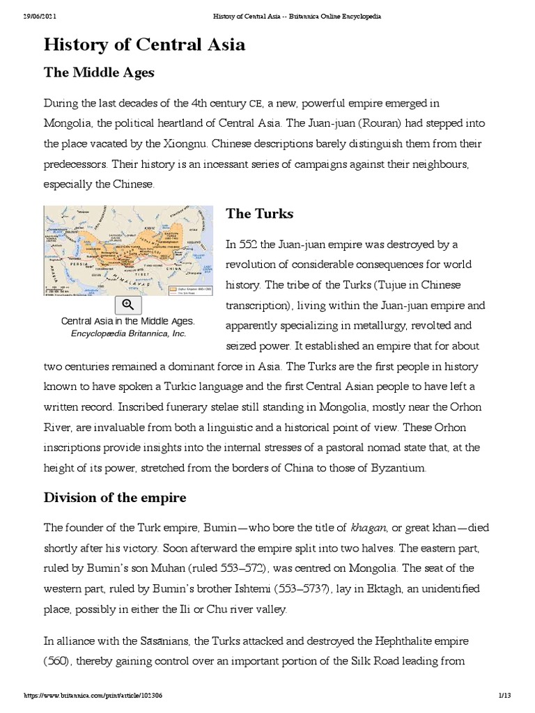 History of Central Asia - 2 | PDF | Mongol Empire | Genghis Khan