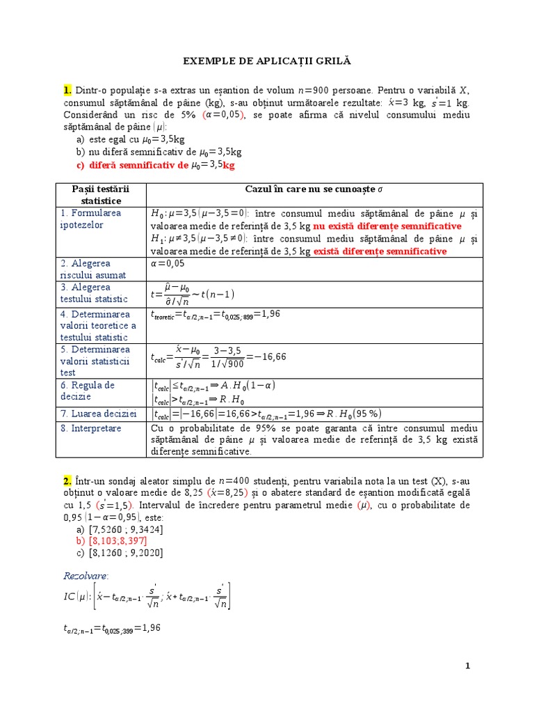 Aplicatii Grila Rezolvari 1 | PDF