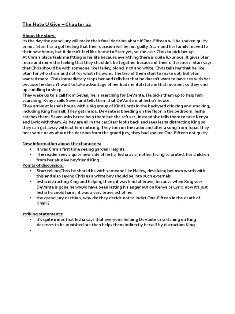 The Hate U Give - Chapter 22 | PDF | Violence