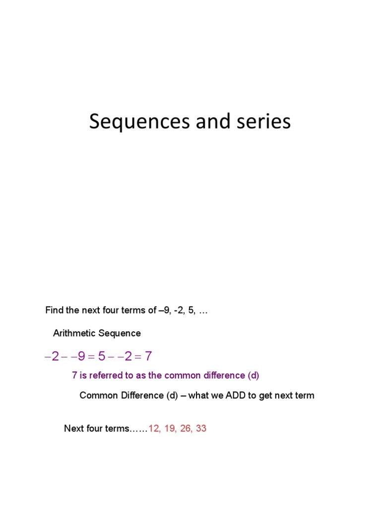 Arithmetic Sequences Explained | PDF