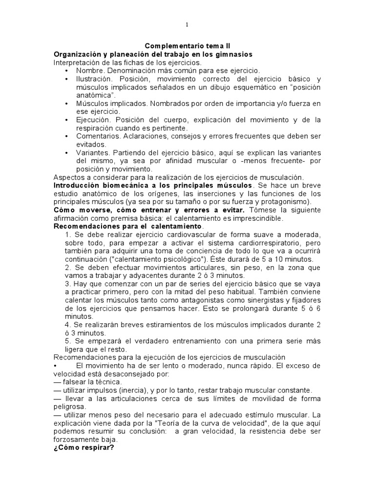 Complementario Tema II | PDF | Músculo | Sistema musculoesquelético