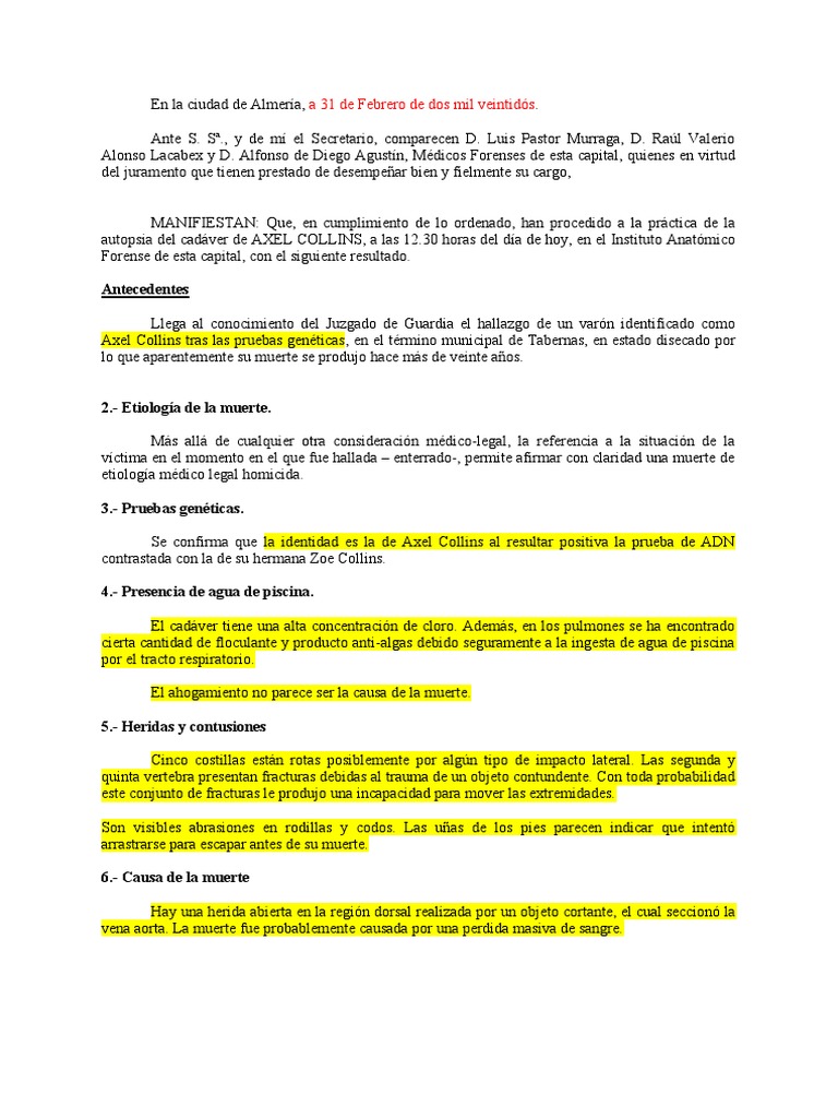 Informe Preliminar de Autopsia | PDF