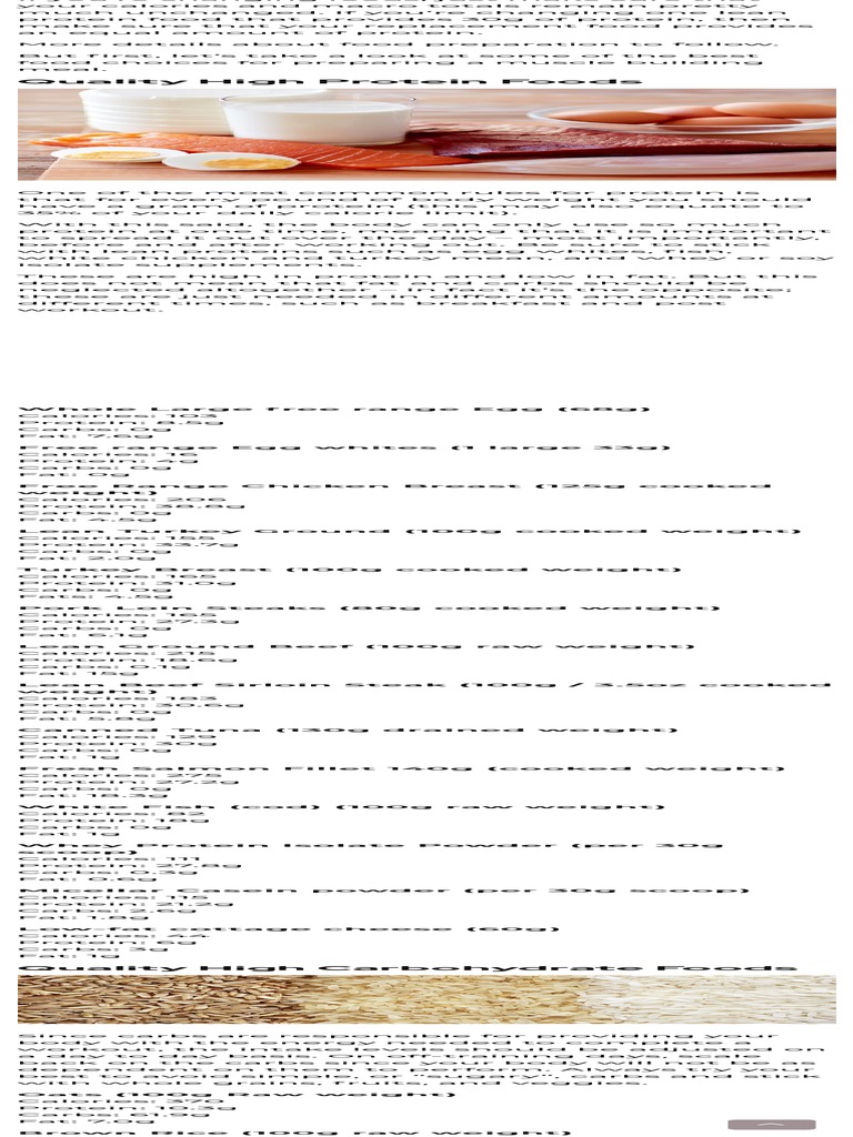 Lean Bulk Diet Plan (With PDF Meal Plans) | PDF | Dieting | Carbohydrates