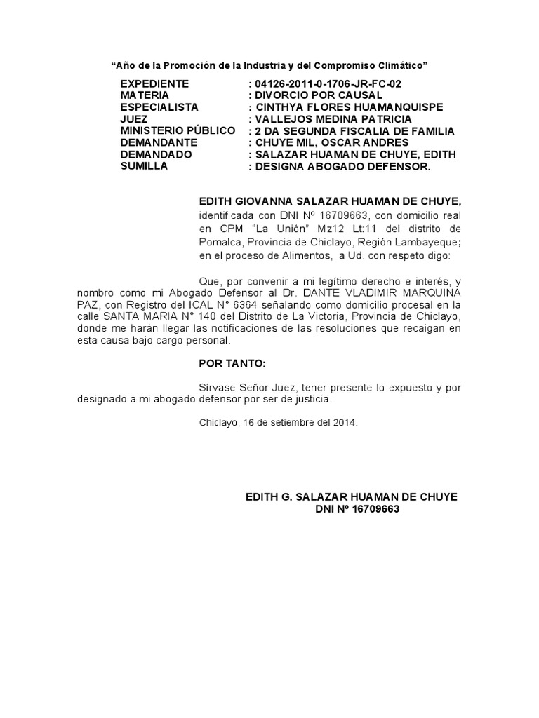 Designa Abogado Defensor | PDF