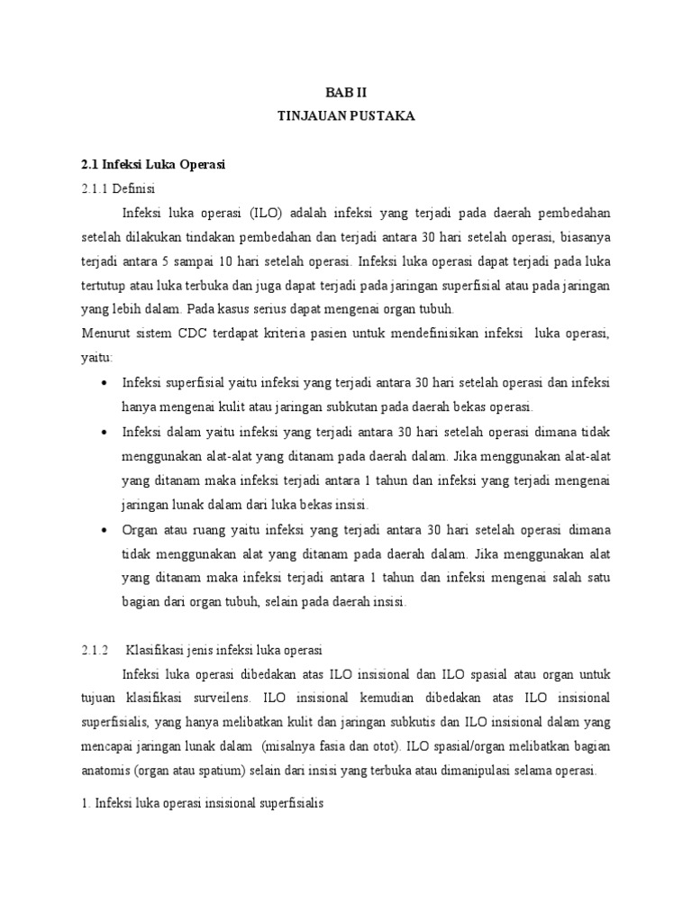 BAB II Infeksi Luka Operasi | PDF