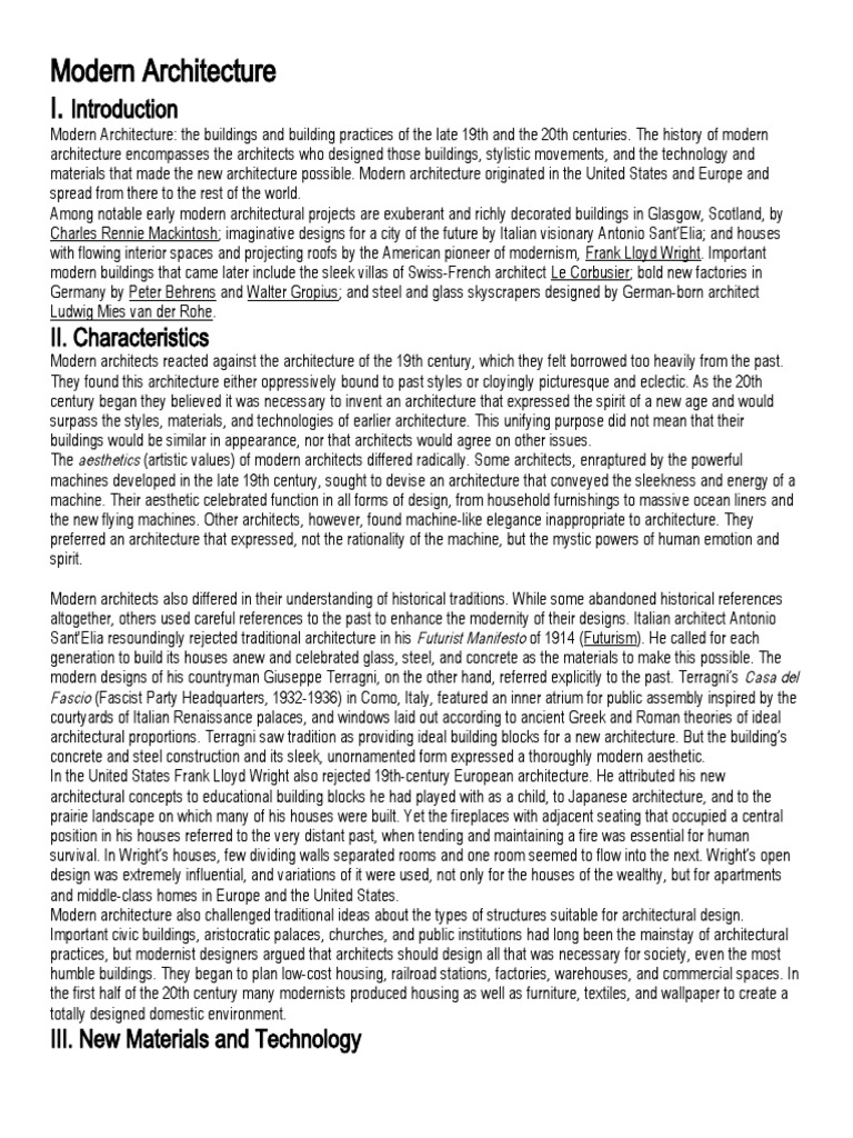 Modern Architecture Report | PDF | Art Nouveau | Design