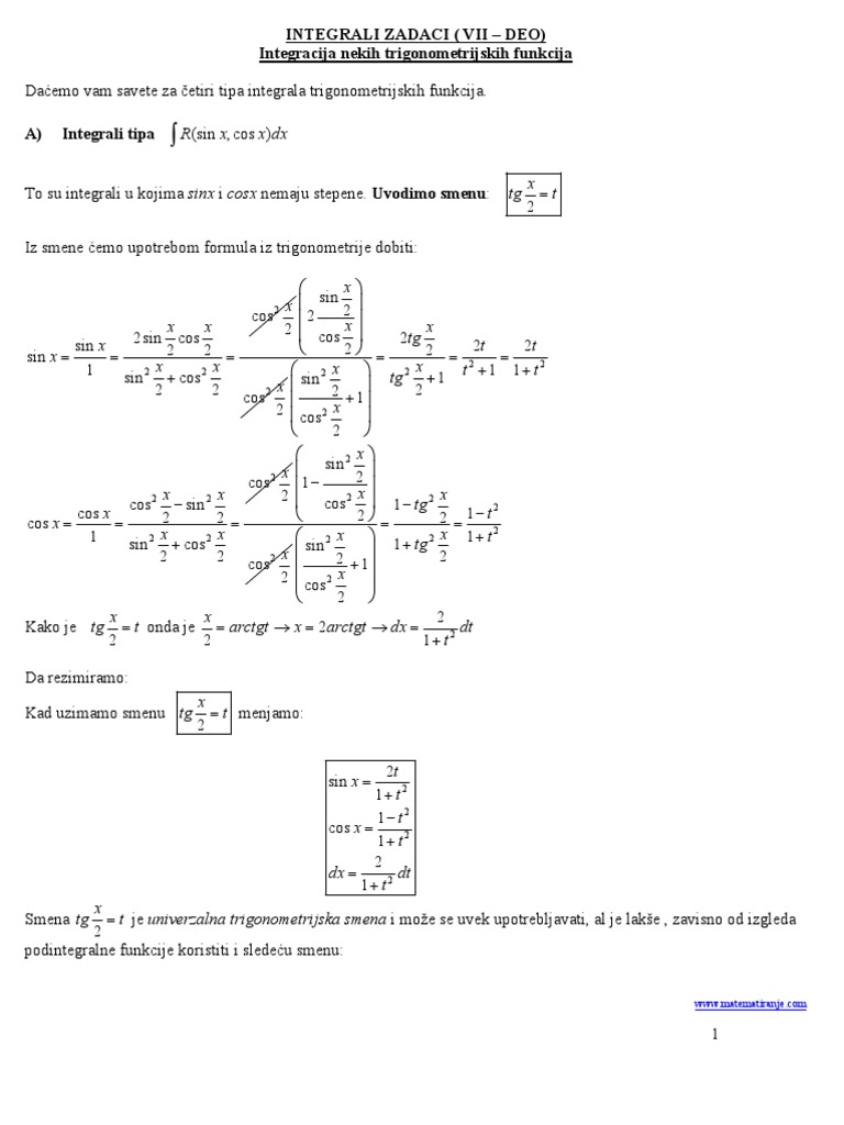 Trigonometrijske Funkcije Pdf