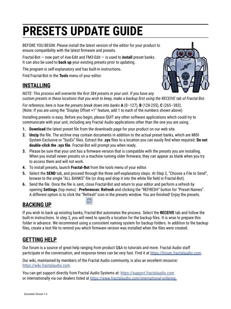 README Presets Update Guide | PDF | Computer File | Operating System Families