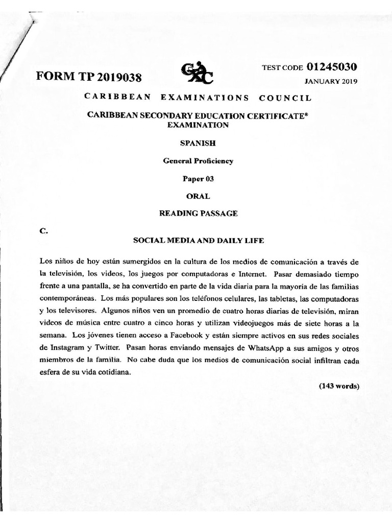 CSEC 2019 January Paper 3 | PDF