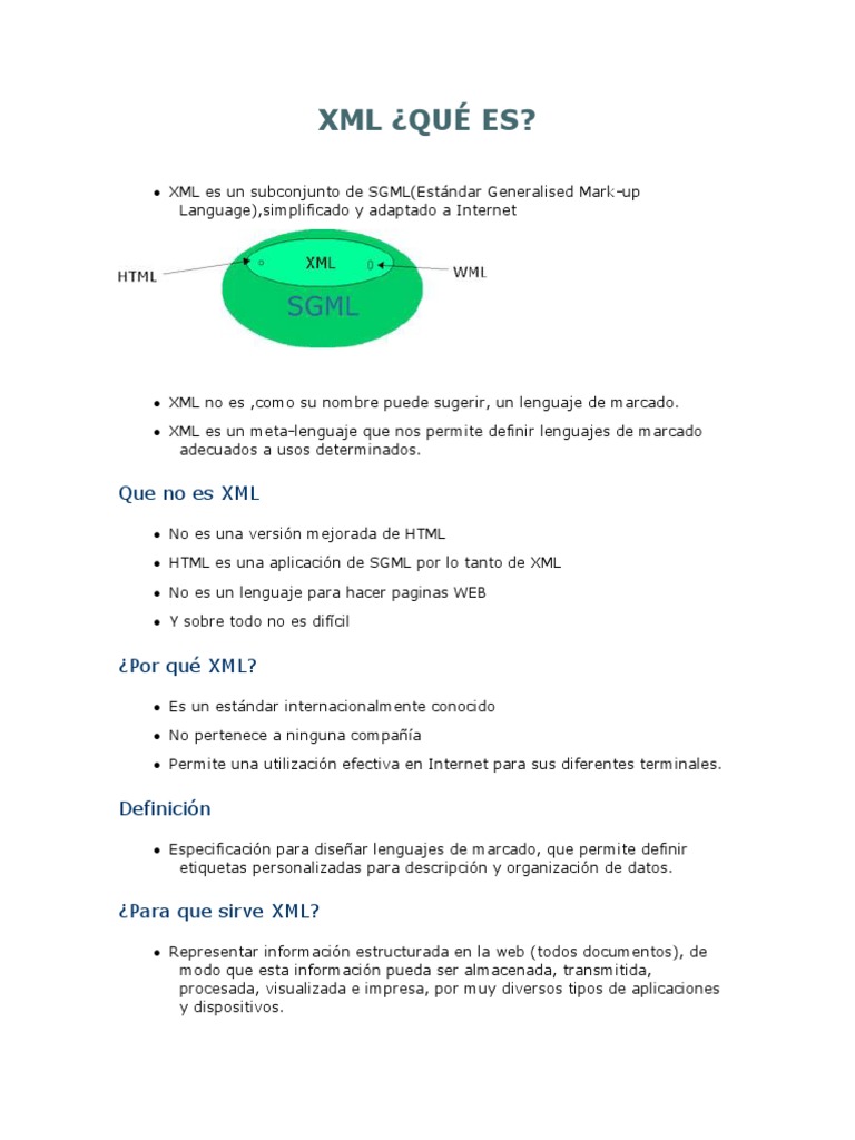 QUÉ ES XML Parte 1 | PDF | Xml | Lenguaje de marcado