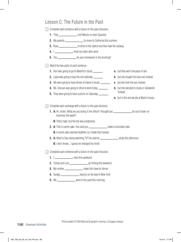 World English 3e Level 3 Grammar Activities Unit 11 Lesson C | PDF
