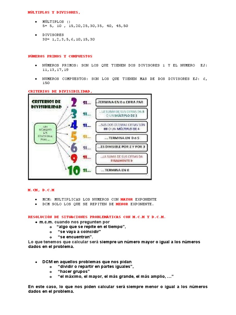 Múltiplos y Divisores | PDF