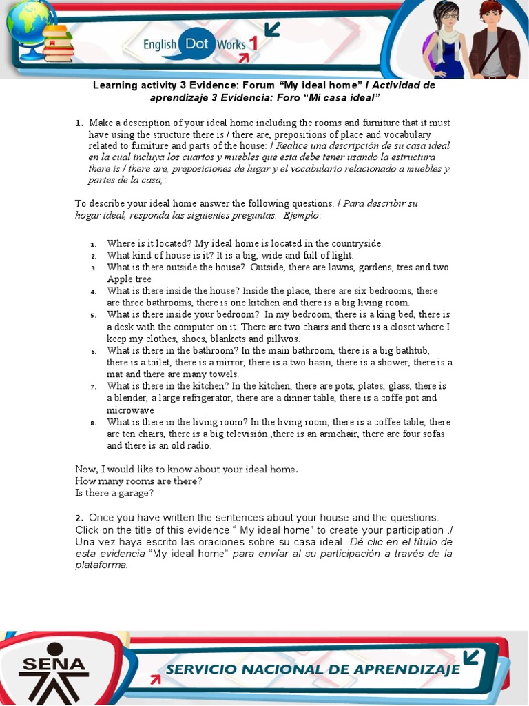 My Ideal Home Description Activity | PDF