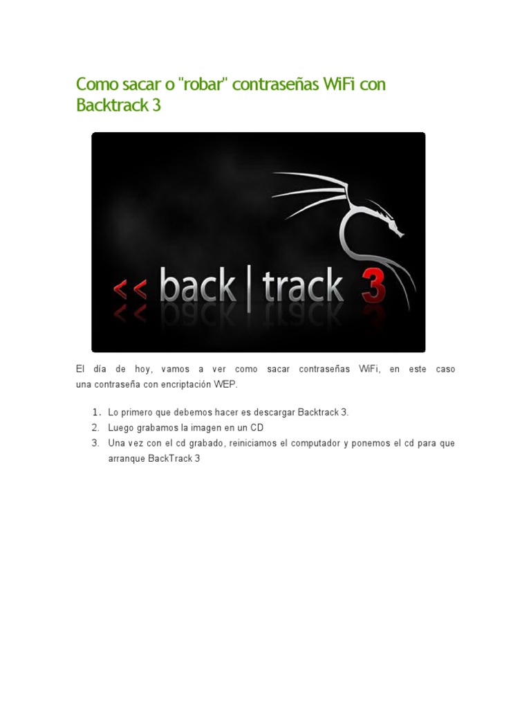 Manual Backtrack 3 | PDF | Contraseña | Informática