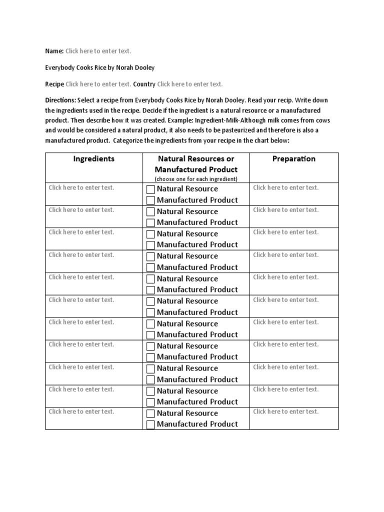 Everybody Cooks Rice+Assignment | PDF | Foods | Cooking