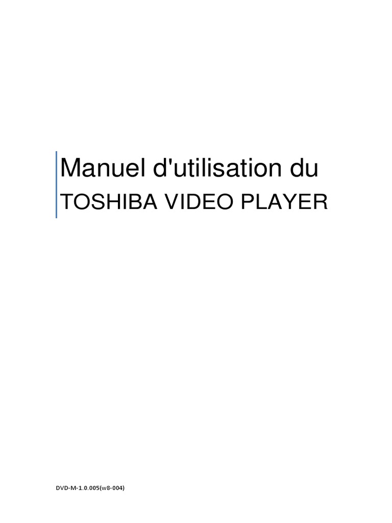 TOSHIBA Video Player Manual 8 | PDF | Vidéo | Bouton (informatique)