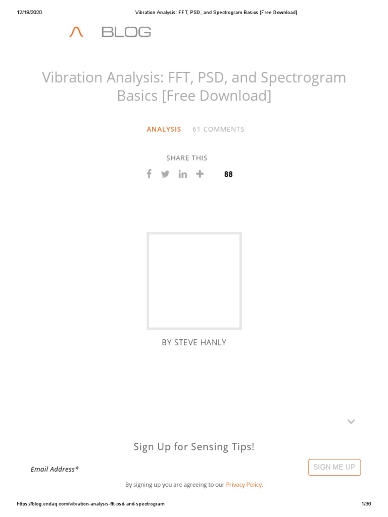 Vibration Analysis: FFT, PSD, and Spectrogram Basics (Free Download ... Vibration Analysis: FFT, PSD, and Spectrogram Basics (Free Download ...