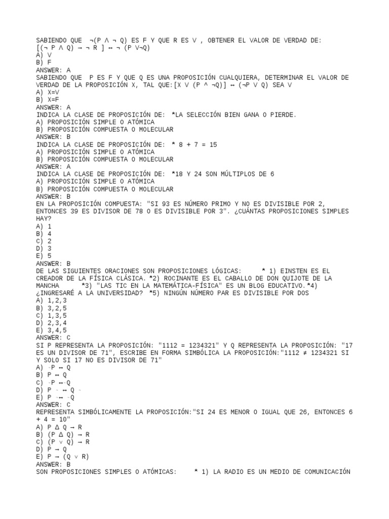 Proposiciones Simples y Compuestas en Lógica | PDF