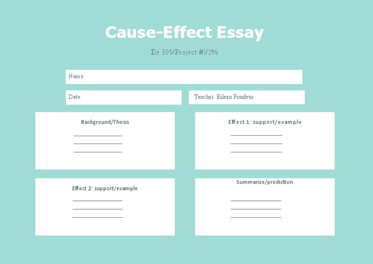 Cause-Effect Essay Graphic Organizer | PDF