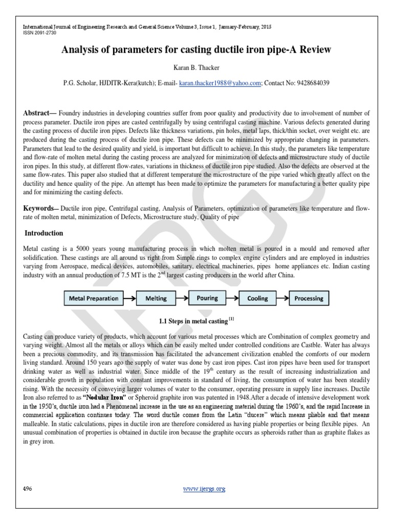 Defects of Ductile Iron Pipe | PDF | Casting (Metalworking) | Cast Iron
