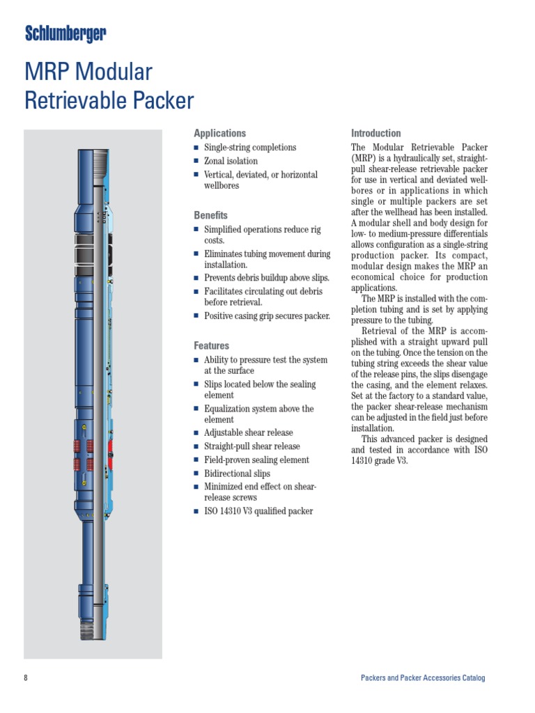 MRP Modular Retrievable Packer: Applications | PDF | Casing (Borehole ...