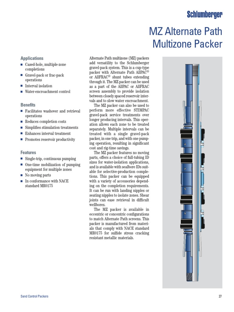 MZ Alternate Path Multizone Packer: Applications | PDF | Mechanical ...