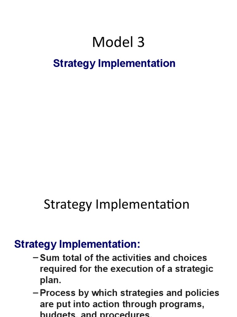 STRATEGIC Implementation | PDF | Implementation | Organizational Structure