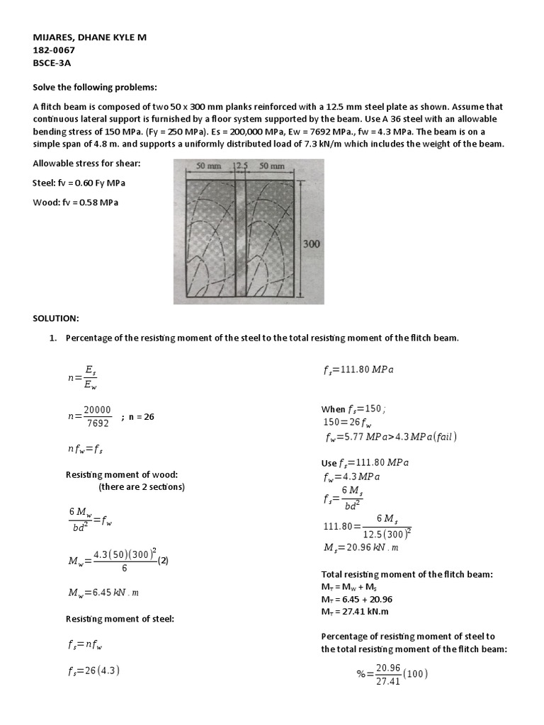 Mijares, Dhane Kyle M 182-0067 Bsce-3A: Solve The Following Problems ...