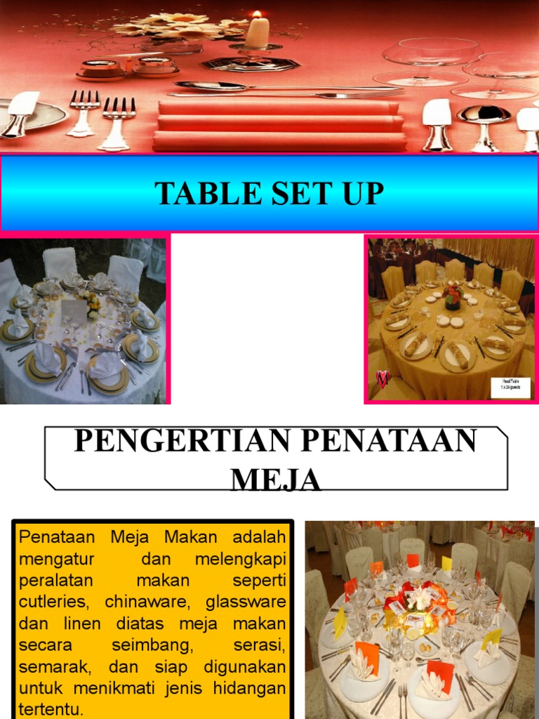 Table Set Up | PDF | Memasak, Makanan, & Anggur