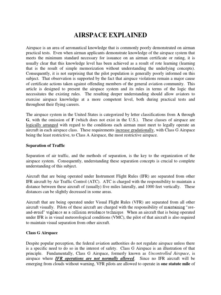 Understanding Airspace Through Logic and Separation Concepts | PDF ...