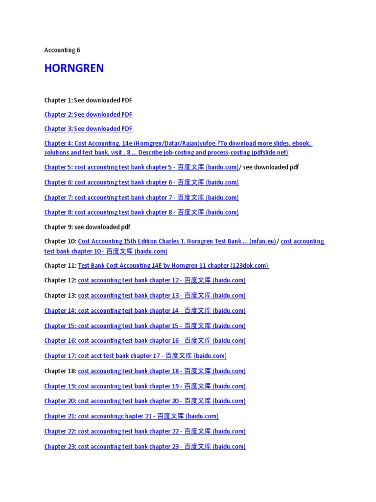 Horngren: Accounting 6 | PDF | Economics | Services (Economics)