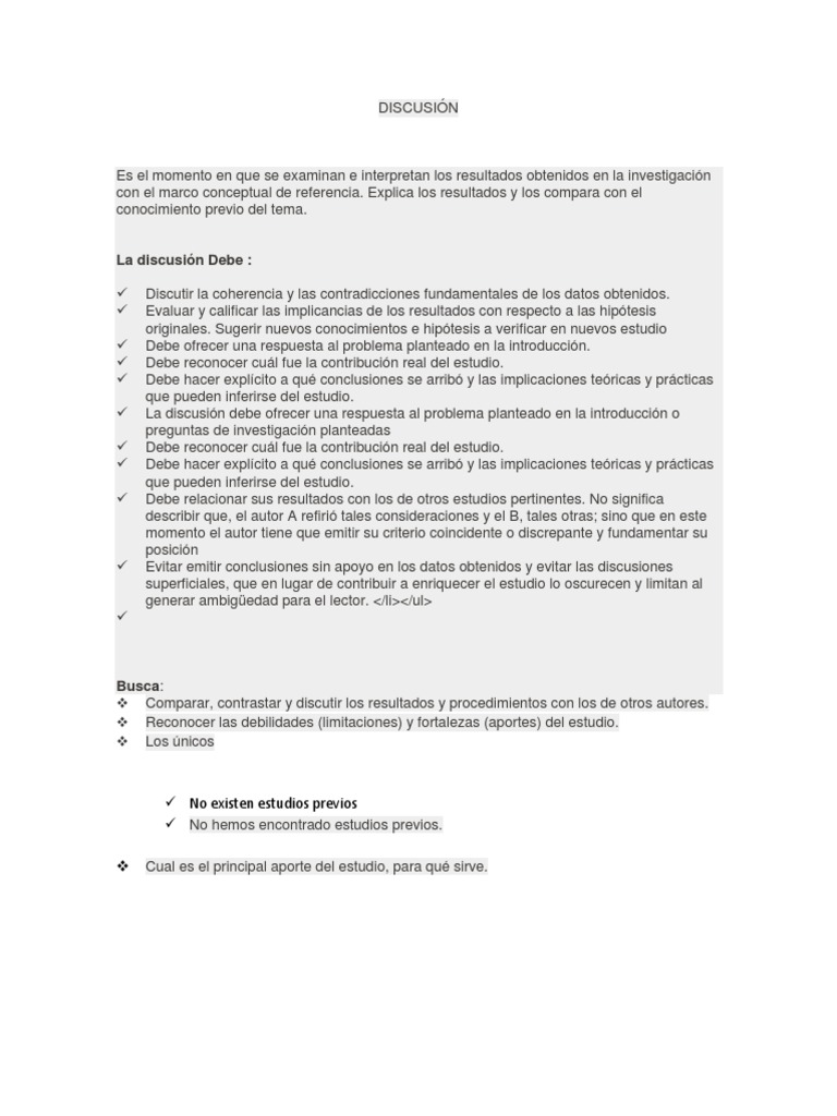 Discusión de Resultados en Investigación | PDF | Hipótesis | Science
