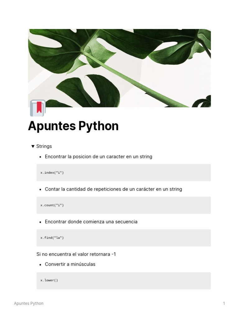 Apuntes Python | PDF | Python (lenguaje de programación ...