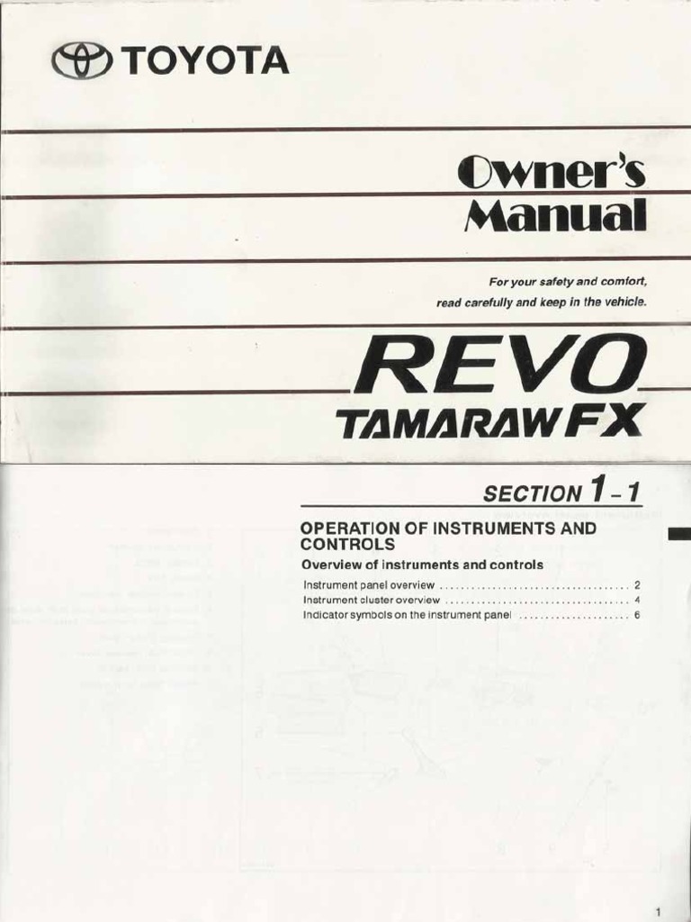 Toyota Revo Owner's Manual | PDF