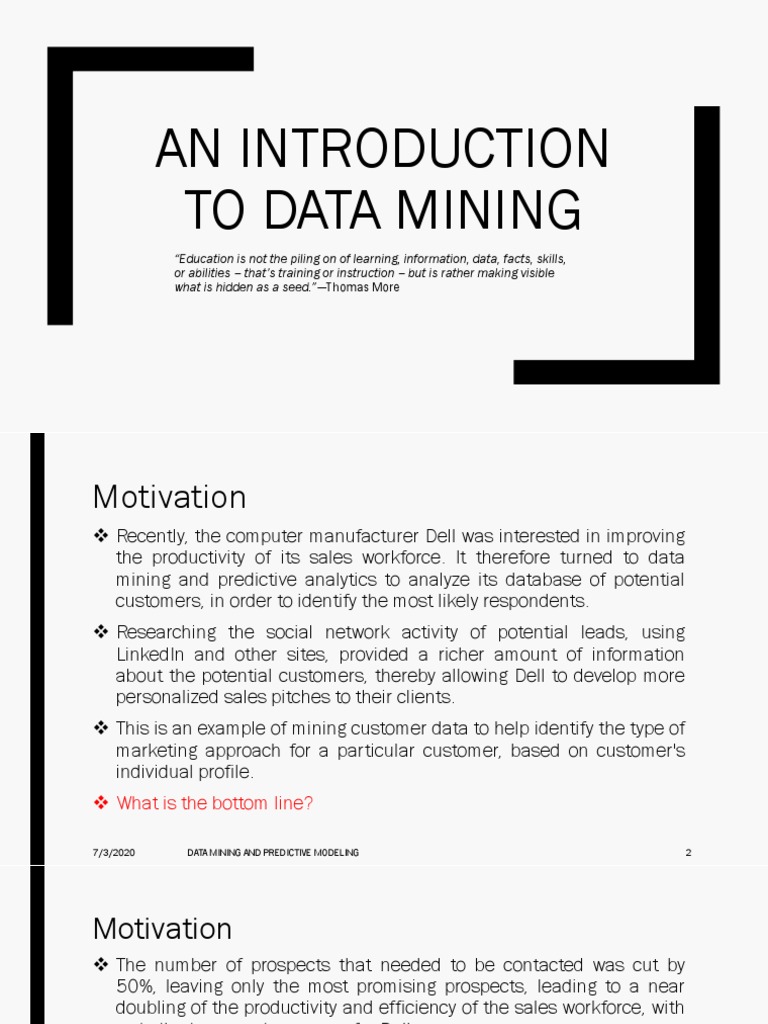 1) Intro To Datamining | PDF | Data Mining | Machine Learning