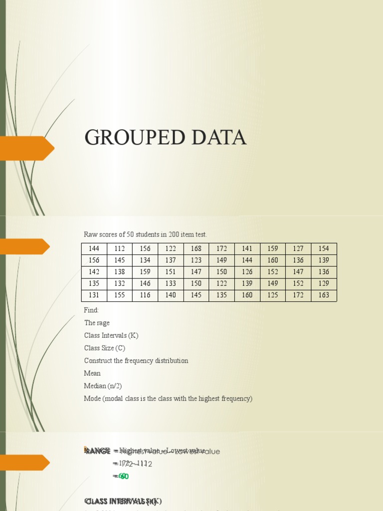 Measures of Central Tendency (Grouped Data) | PDF | Mode (Statistics ...
