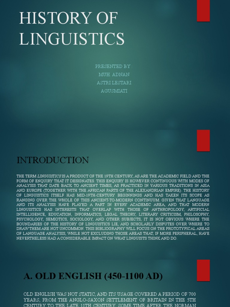 History of Linguistics | Download Free PDF | English Language | Languages