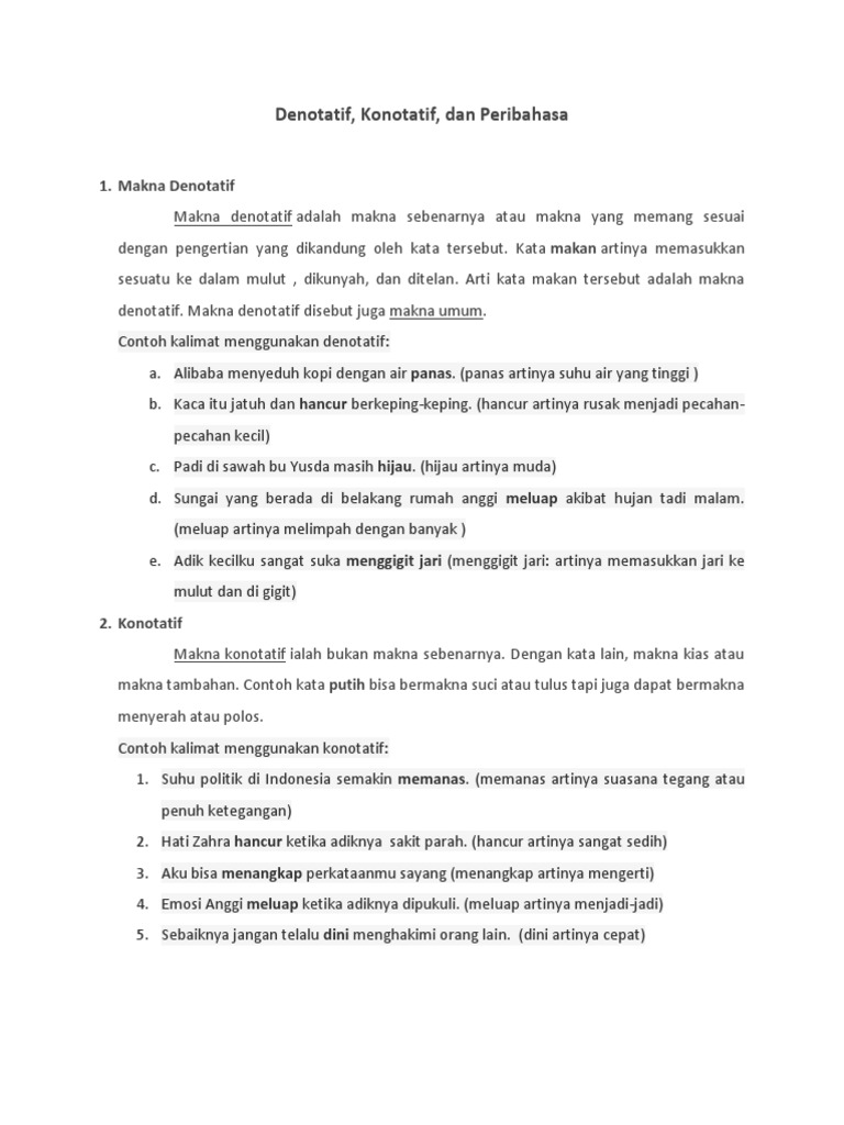 8.denotatif, Konotasi, Dan Peribahasa | PDF