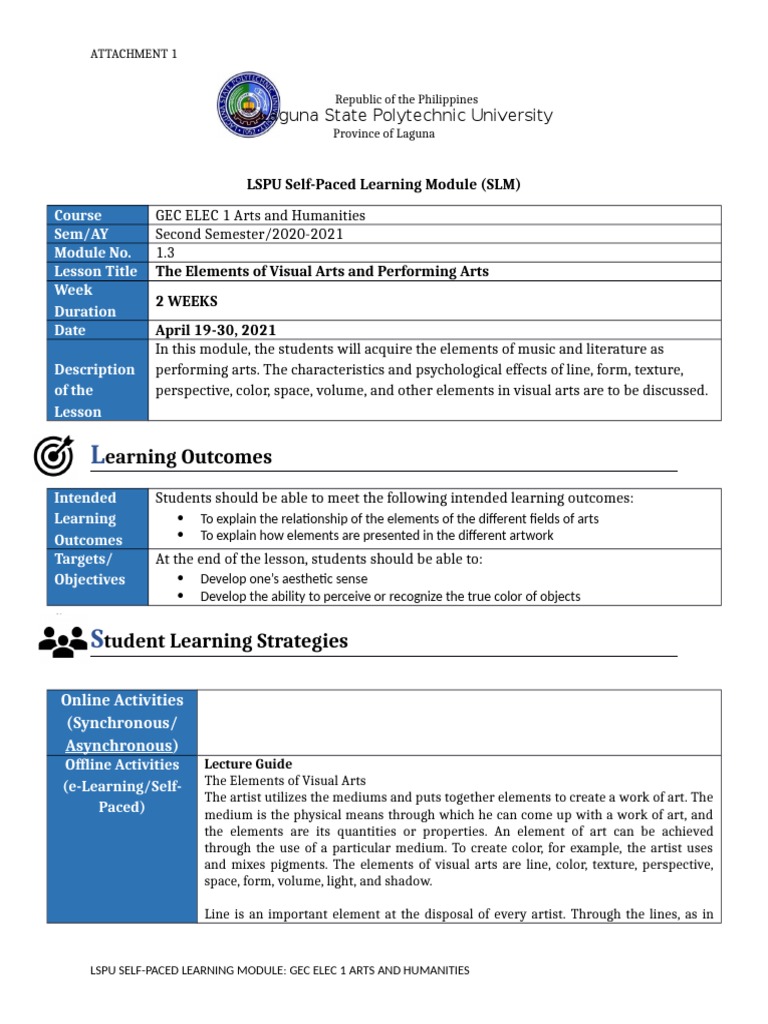 Earning Outcomes: LSPU Self-Paced Learning Module (SLM) | PDF | Dances | Pitch (Music)