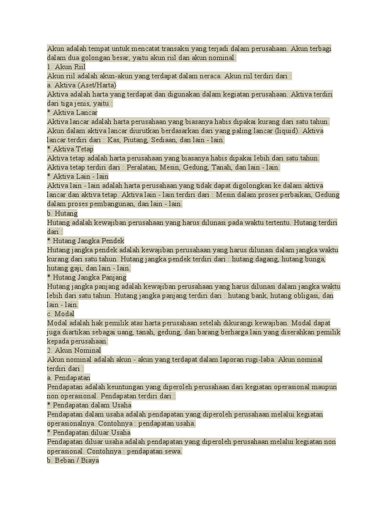 Jenis-Jenis Akun | PDF