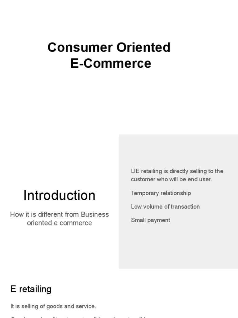 7 Consumer Oriented E Commerce | PDF | Retail | Sales
