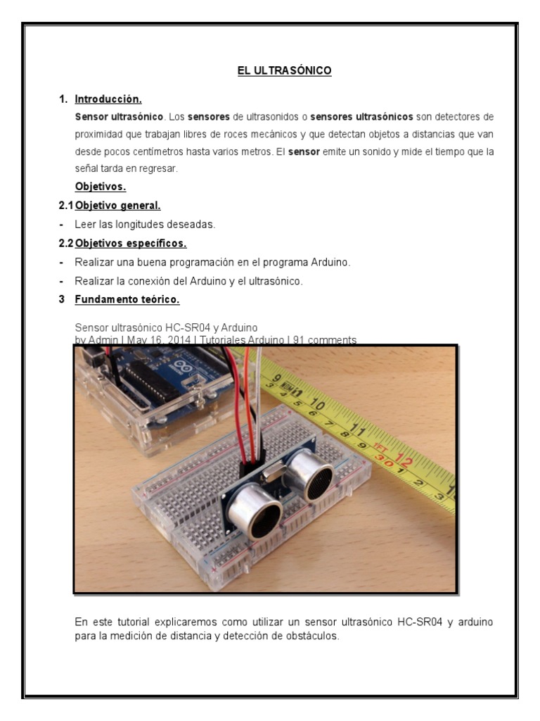 Informe | PDF | Ultrasonido | Arduino