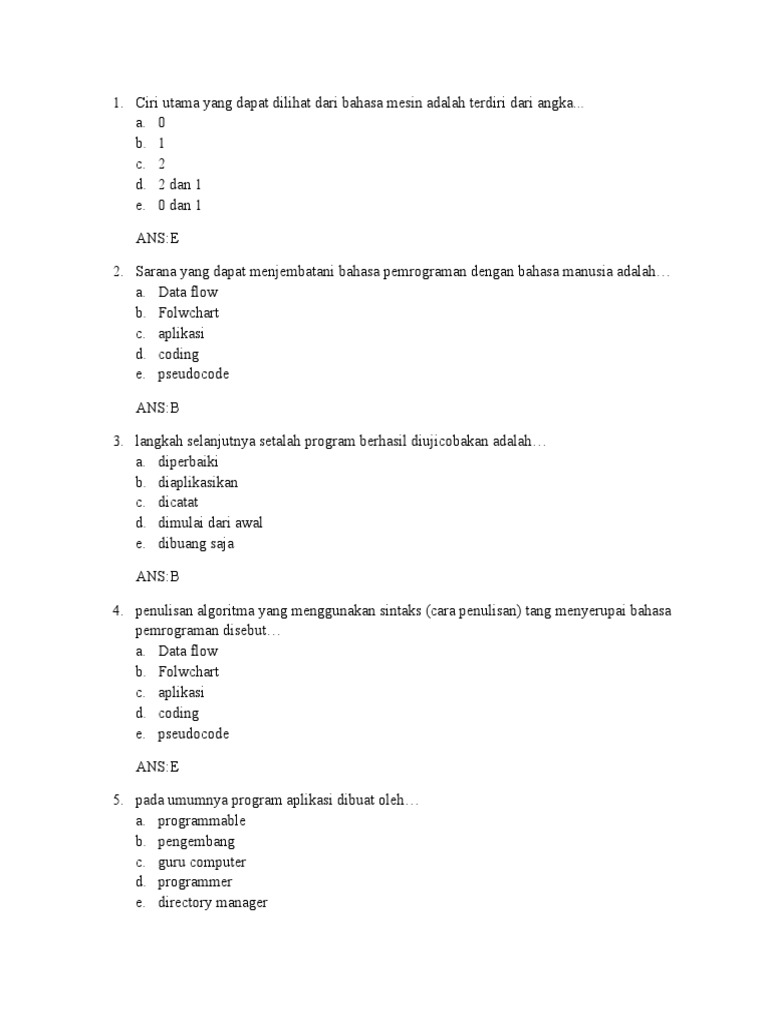 c2. Pemrograman Dasar Usp | PDF