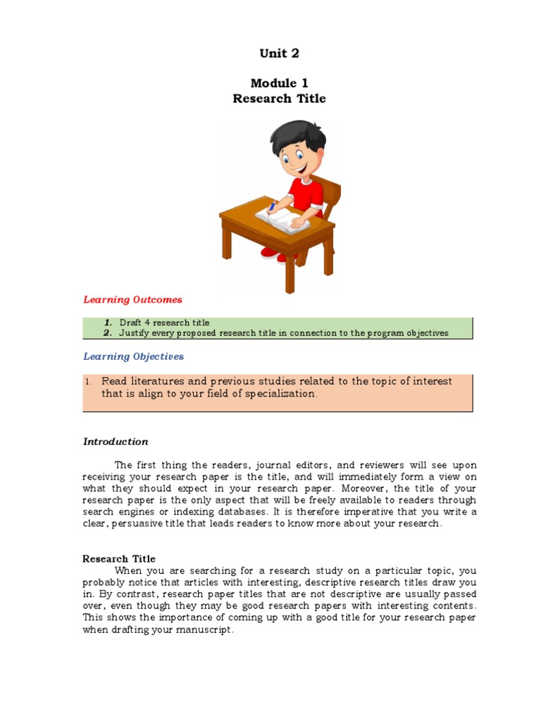 Module 1 Unit 2, Research Introduction | PDF | Academic Publishing ...