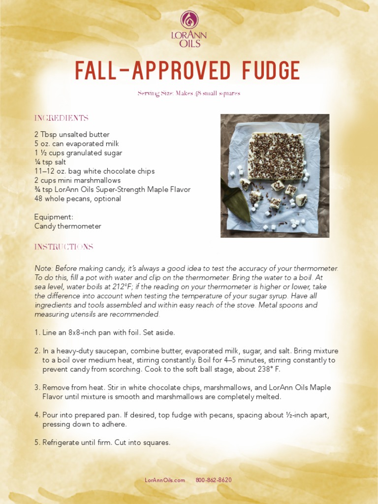 Fall-Approved Fudge: Ingredients | PDF