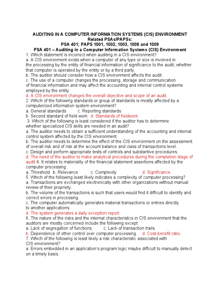 Auditing in A Computer Information Systems | PDF | Computer Network | Databases