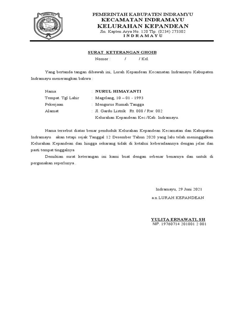 Surat Keterangan Ghoib | PDF