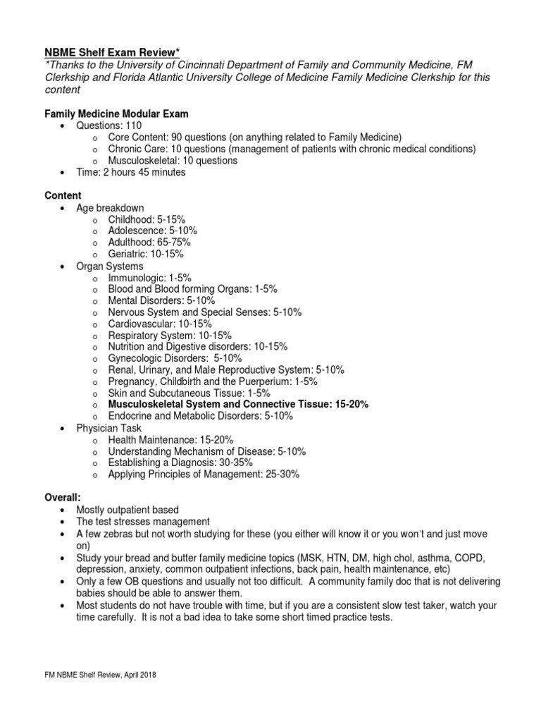 FM Shelf Exam Review | PDF | Asthma | Urinary Incontinence