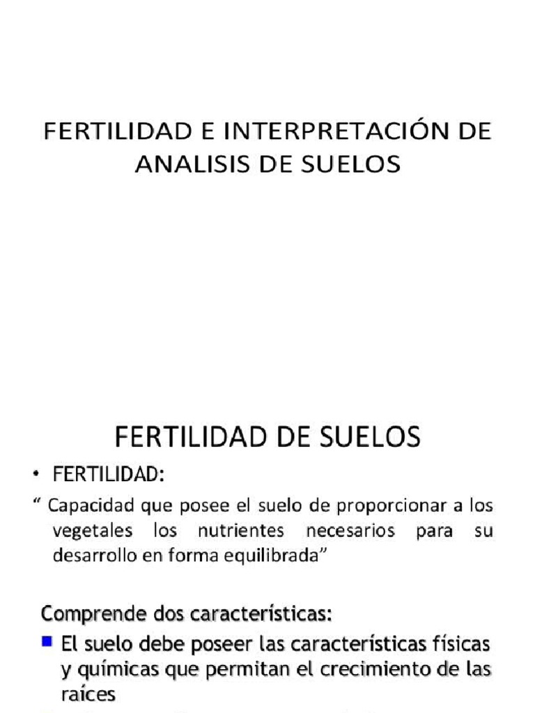 Interpretacion de Analisis de Suelo | PDF
