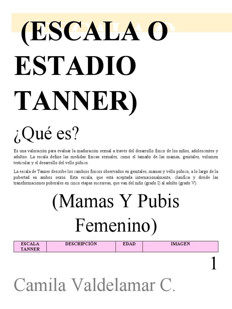 Escala o Estadio Tanner | PDF | Pecho | Adolescencia